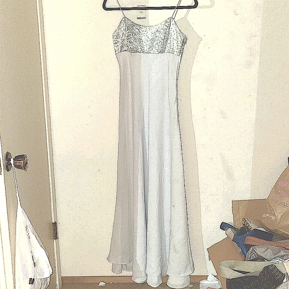 Morgan & Co. | Dresses | Light Blue Sequined Maxi Dress | Poshmark